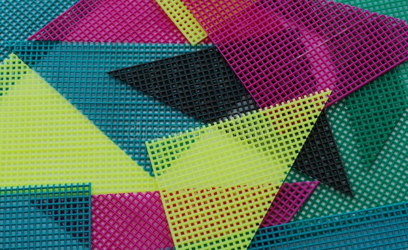 Abstract Arrangement of Multi Coloured Plastic Triangles. Stock Photo ...