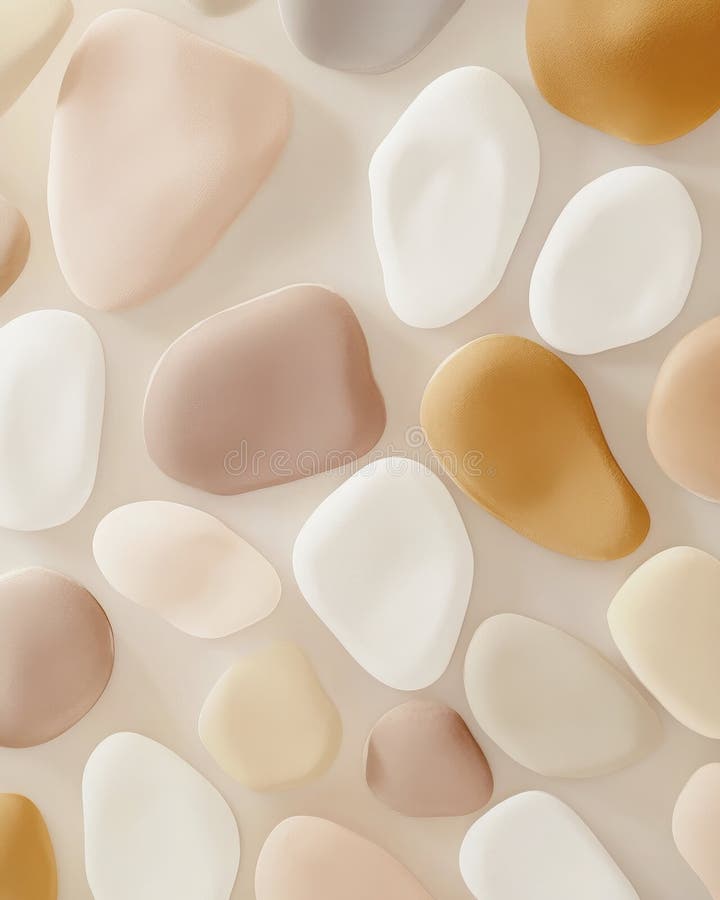Abstract Arrangement of Pastel Colored Stones on Beige Background Stock ...