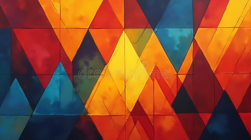 An Abstract Arrangement Showcases Overlapping Triangular Shapes in ...