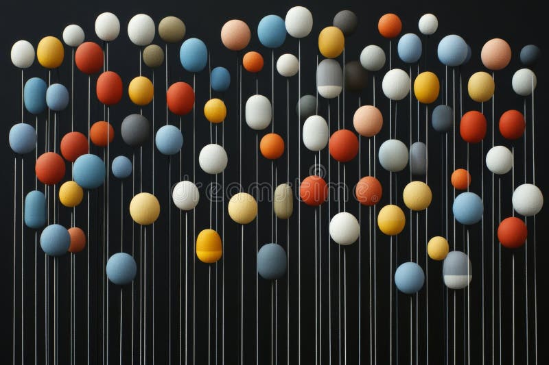 Abstract Arrangement of Small Spheres in Various Neutral and Pastel ...