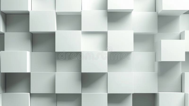 Abstract Arrangement of White Cubes on a Textured Wall Showcasing ...