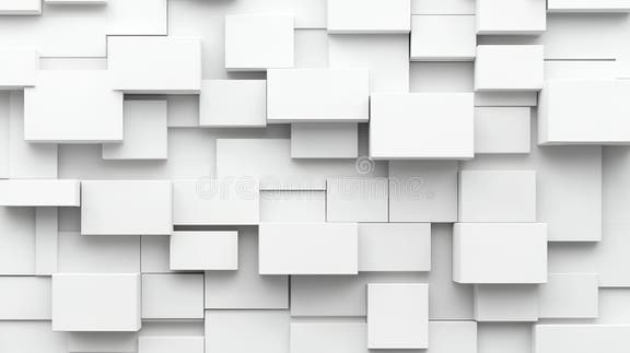 Abstract Arrangement of White Rectangular Solids Creating a Modern ...