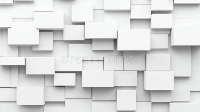 Abstract Arrangement of White Rectangular Solids Creating a Modern ...