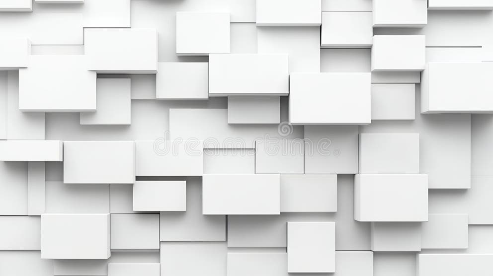 Abstract Arrangement of White Rectangular Solids Creating a Modern ...