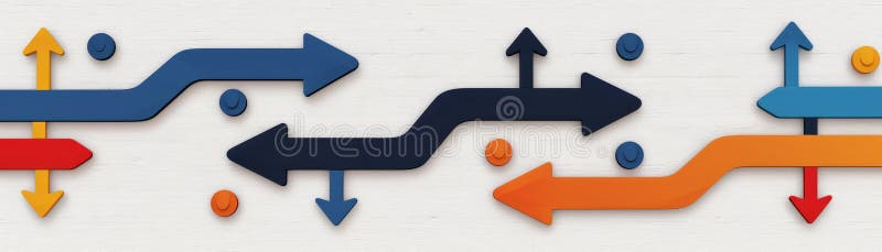 Abstract Arrow Design Illustration of Network Connectivity, Flow, and ...