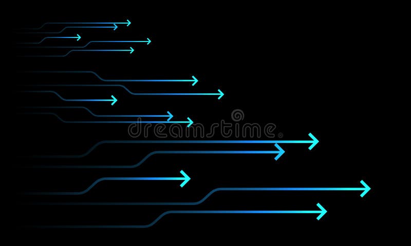 Abstract Arrow Flow Technology Direction on Black Design Modern ...