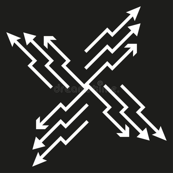 Abstract Arrow Junction. Directional Movement Symbol. Intersecting ...