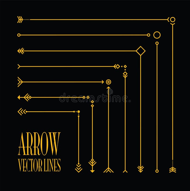 Abstract arrow line set stock vector. Illustration of draw - 86235756