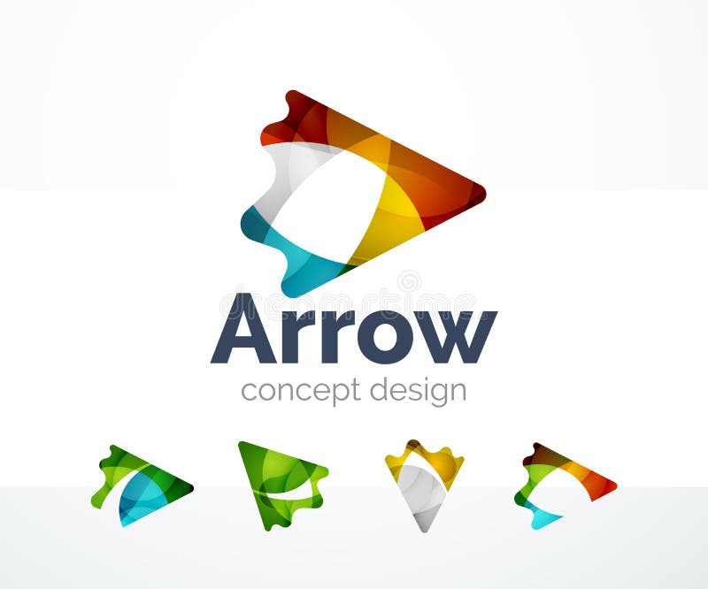Arrow Logo Design Made of Color Pieces Stock Vector - Illustration of ...