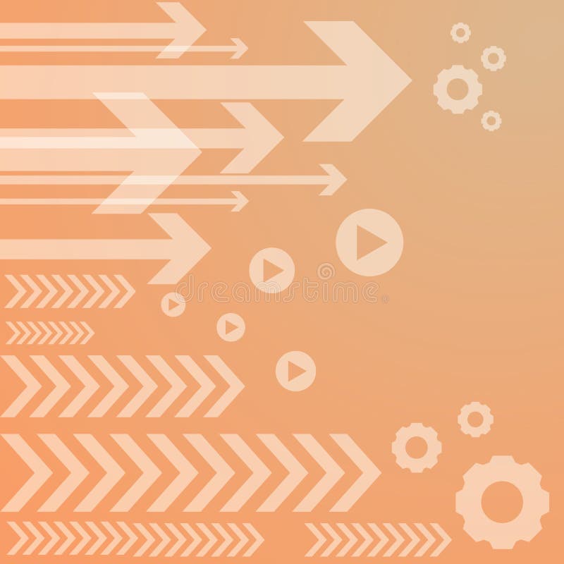 Abstract Arrow On Orange Background. Stock Vector - Illustration of ...