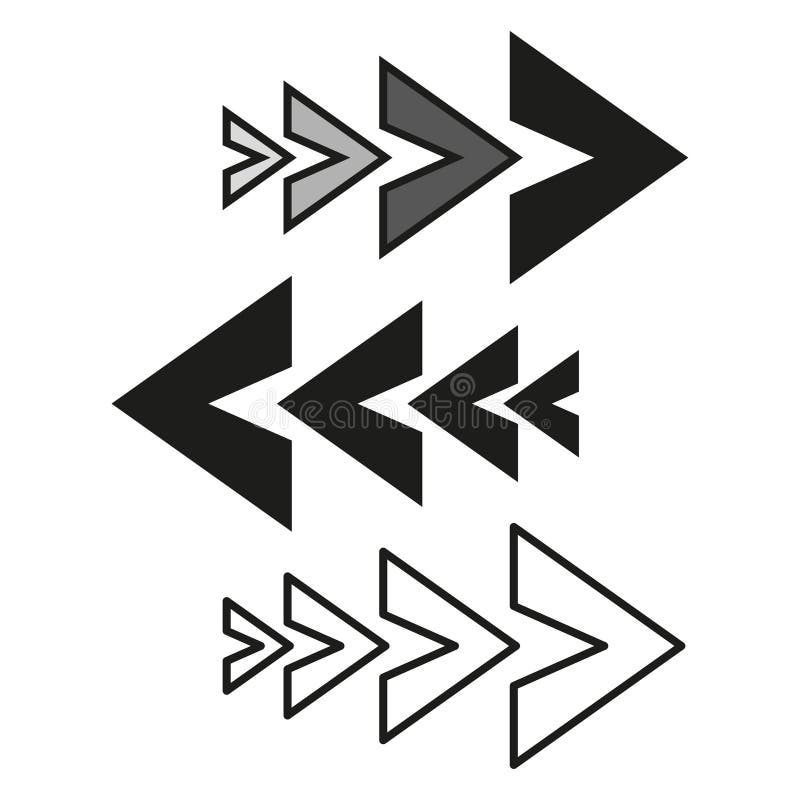 Abstract Arrow Shapes. Directional Movement Elements. Forward Progress ...