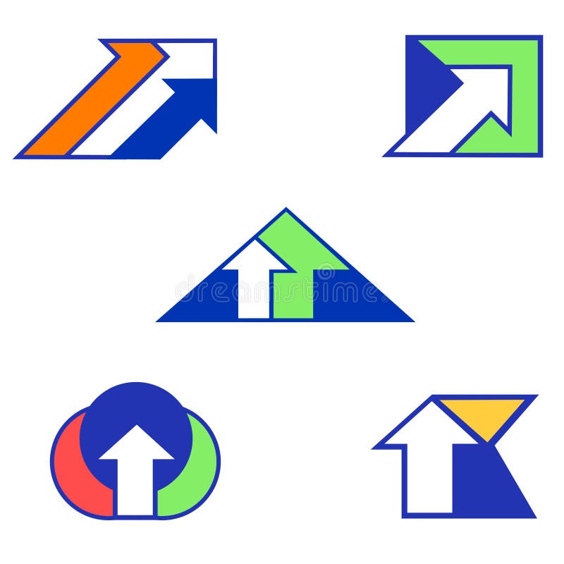 Abstract Arrow Signs for Creating Logotypes Stock Vector - Illustration ...