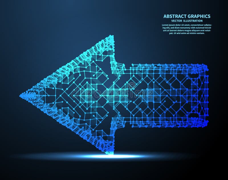Abstract Arrow, Vector Illustration. Network Connections with Points ...