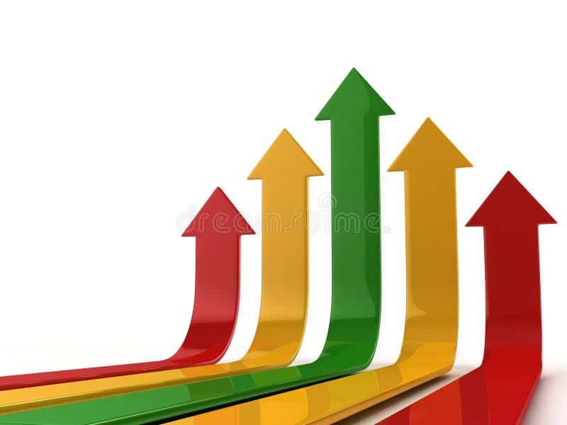 Vector Onwards & Upwards Arrows - 3D Glossy Icon Stock Vector ...