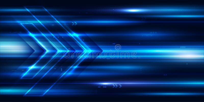 Abstract Arrows with High- Speed Light Trails Effect. Futuristic ...