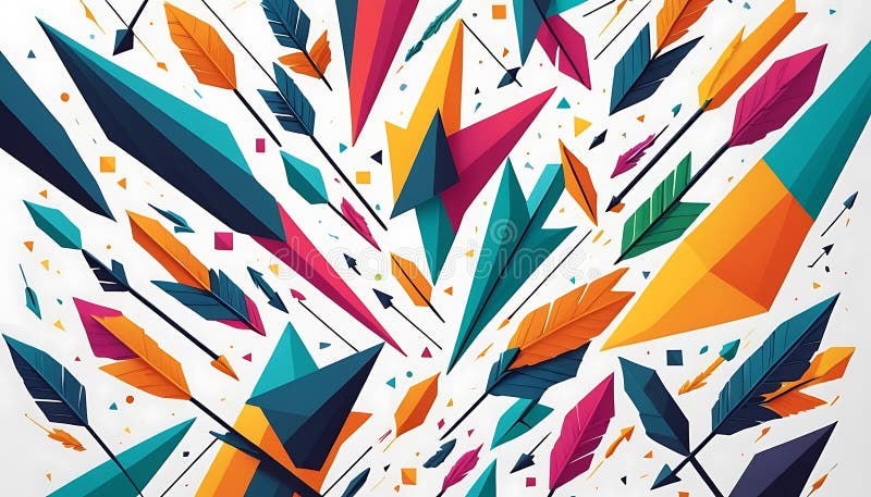 Abstract Arrows Pattern with Geometric Shapes in Various Colors and ...