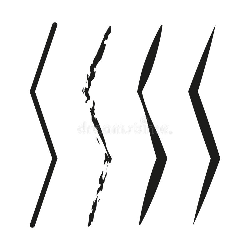 Abstract Arrows Set. Four Stylized Arrows in Various Shapes. Modern ...