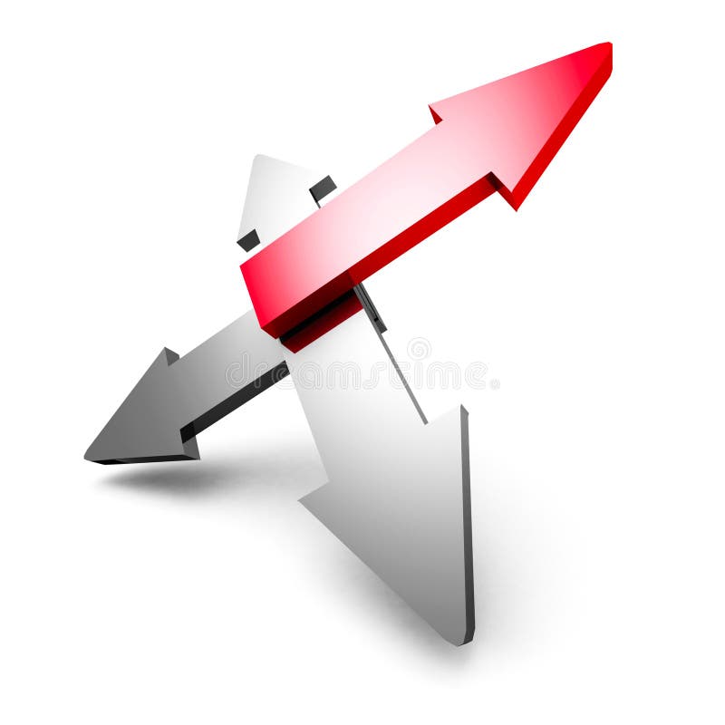 Abstract Arrows Success Leadership Red Metallic Icon Stock Illustration ...