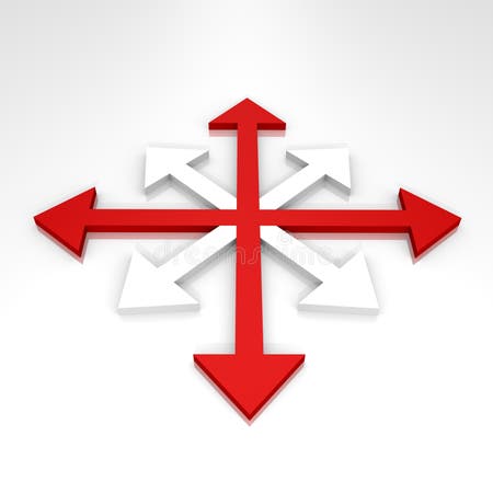 Arrows All Directions Stock Illustrations – 412 Arrows All Directions ...