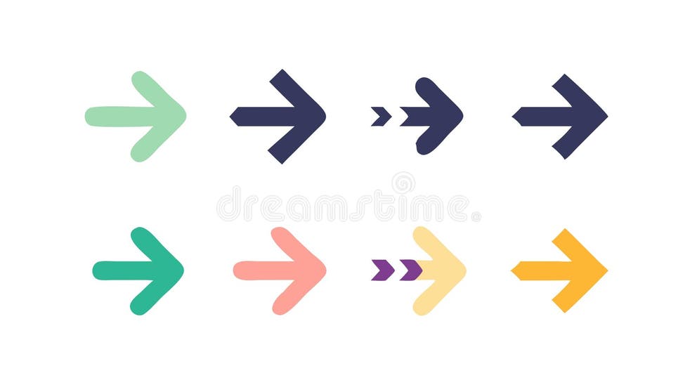 Abstract Arrows in Various Directions, Path and Guidance, Vector Design ...