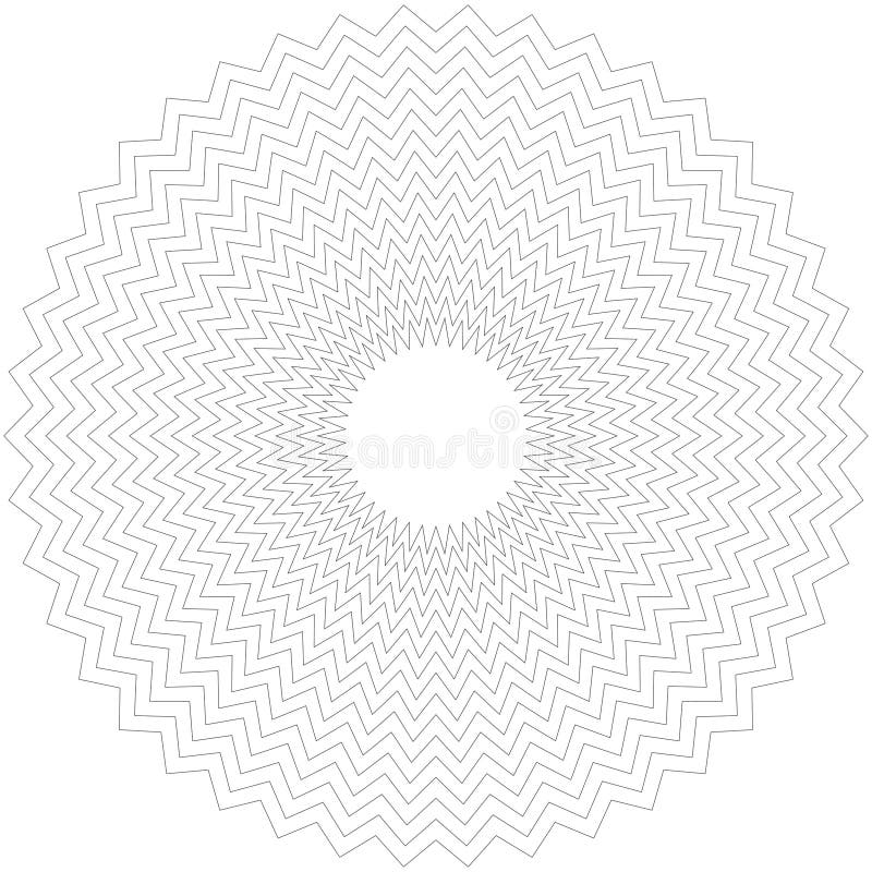 Zigzag Art Lines. Geometric Circular Element with Wavy, Abstract ...
