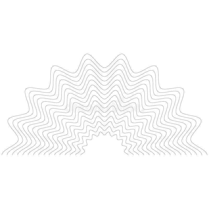 Zig Zag Circle Line, Semi-circle Art Line, Wavy Light Abstract Art ...