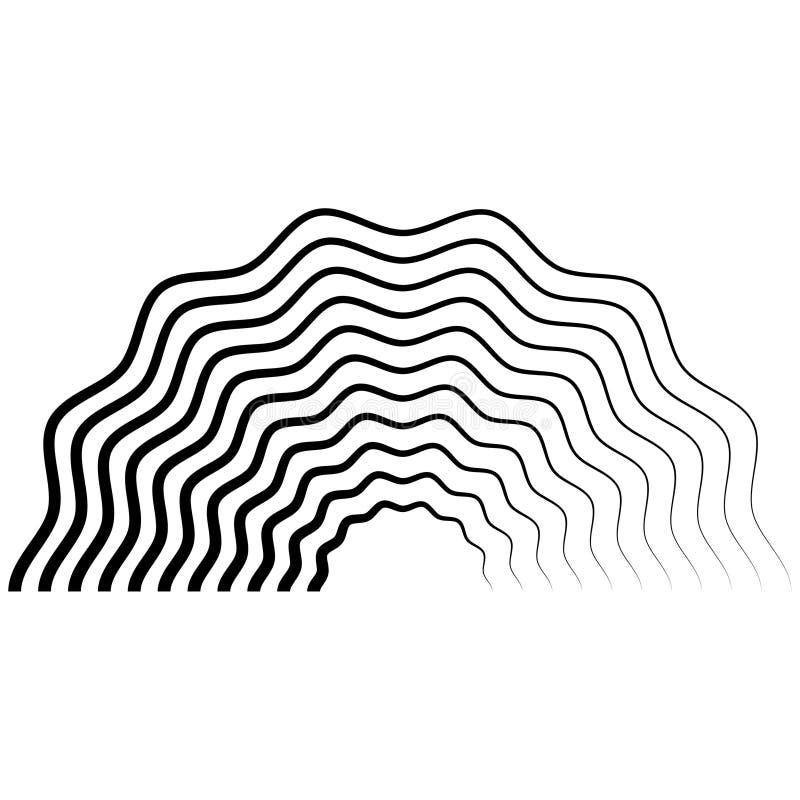 Zig Zag Circle Line, Semi-circle Art Line, Wavy Light Abstract Art ...