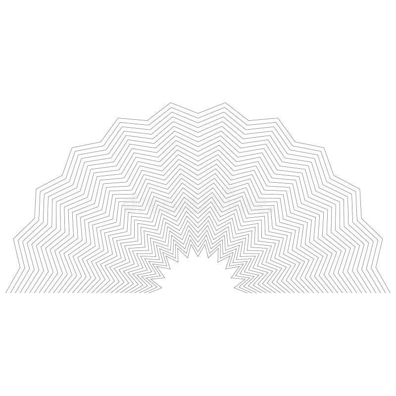 Zig Zag Circle Line, Semi-circle Art Line, Wavy Light Abstract Art ...