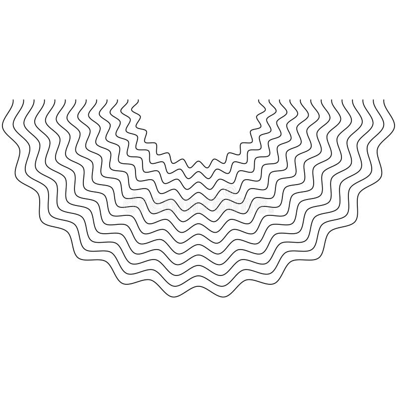 Zigzag Line Art, Curve Outline of Abstract Element Stock Vector ...