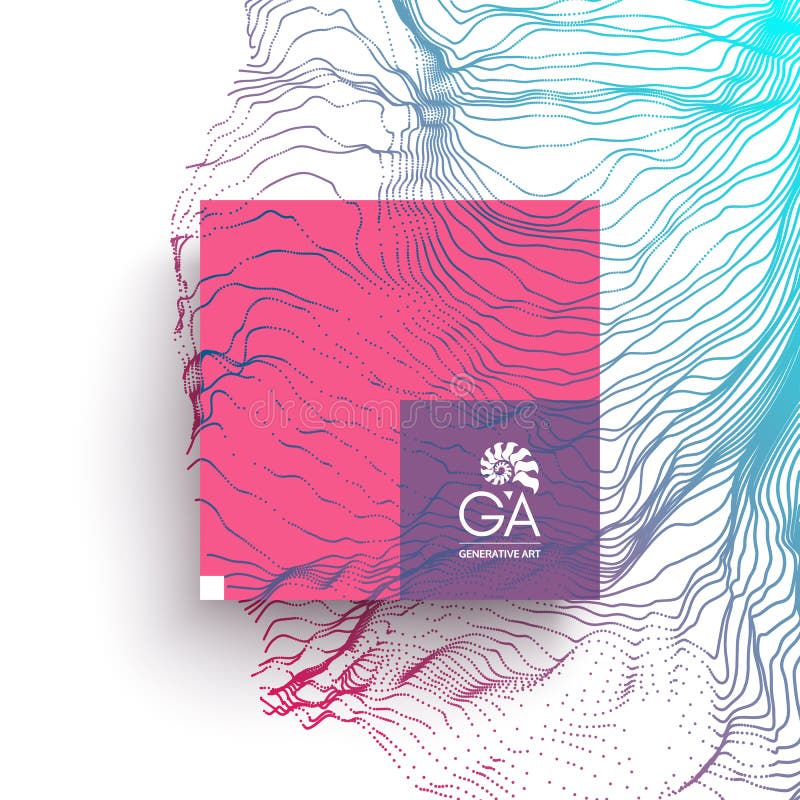 Abstract Art Array With Dynamic Emitted Particles Science Or Technology Background Network