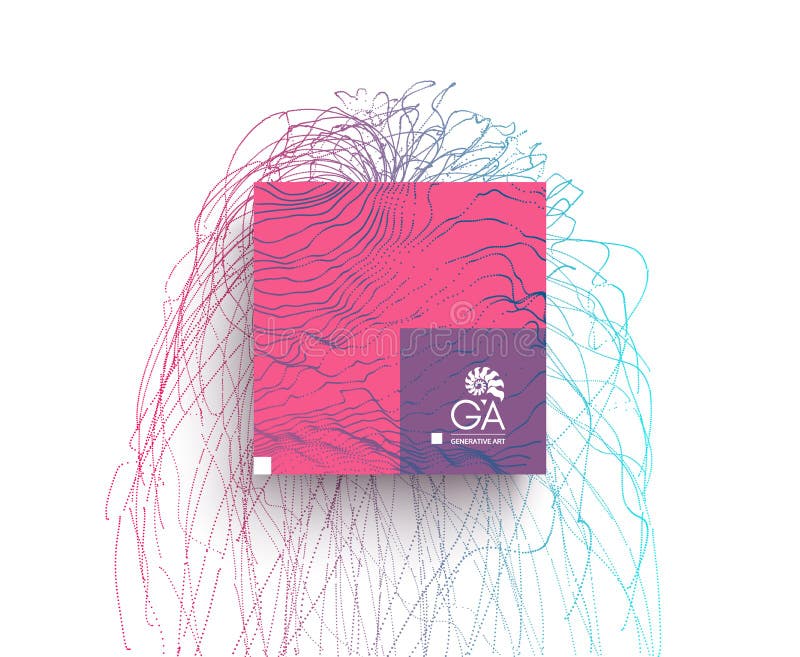 Abstract Art. Array with Dynamic Emitted Particles. Science or ...