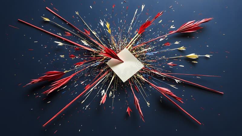 Abstract Art, Arrows Exploding Around Note Target Good Resolution Stock ...