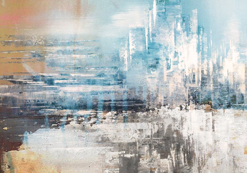 Abstract Light Luxury Hand-painted Oil Painting Artwork Stock ...