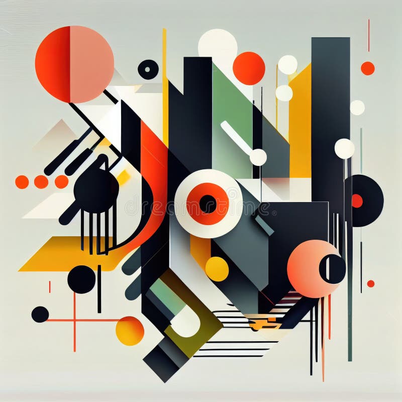 Abstract Art Background with Geometric Elements Stock Illustration ...