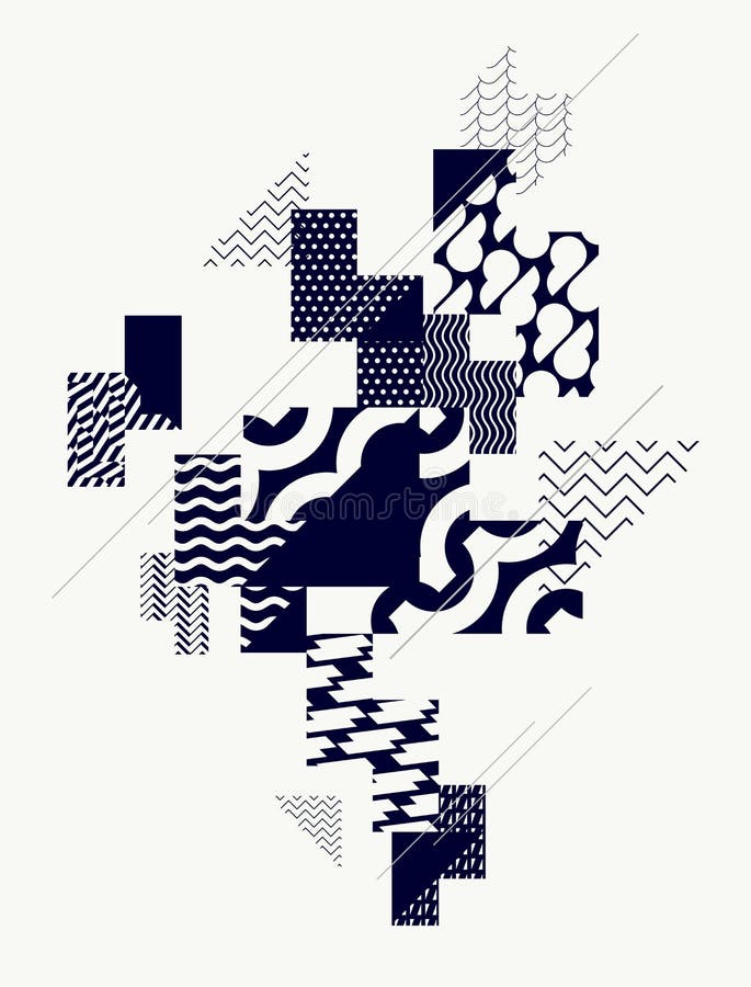 Abstract Art Background with Geometric Elements Stock Vector ...