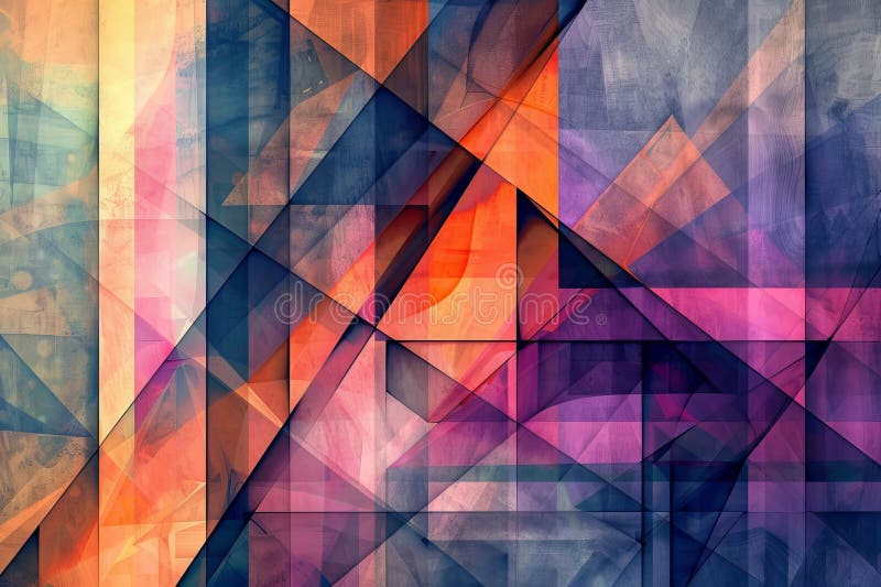 Abstract Art Background, Geometric Elements, Thin Straight Outlines ...