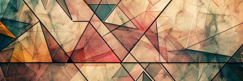 Abstract Art Background, Geometric Elements, Thin Straight Outlines ...