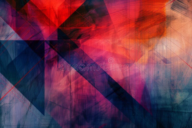 Abstract Art Background, Geometric Elements, Thin Straight Outlines ...