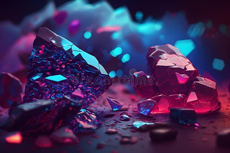 Abstract Art Background with Part of Surreal Ruby Gemstone Crystal with ...