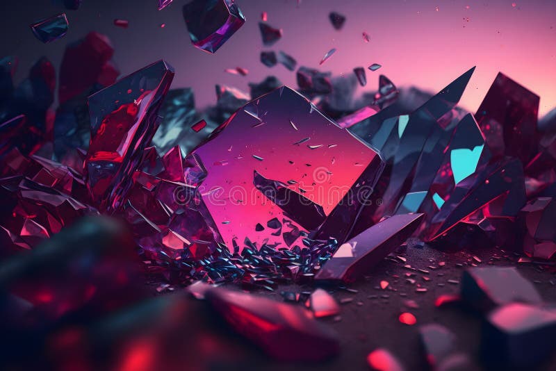 Abstract Art Background with Part of Surreal Ruby Gemstone Crystal with ...