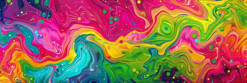 Abstract Art Background with Psychedelic Swirling Colors in Complex and ...