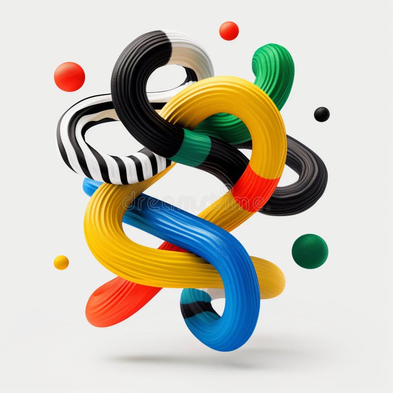 Abstract Art Background of Team Collaboration with Vibrant Interlocking ...