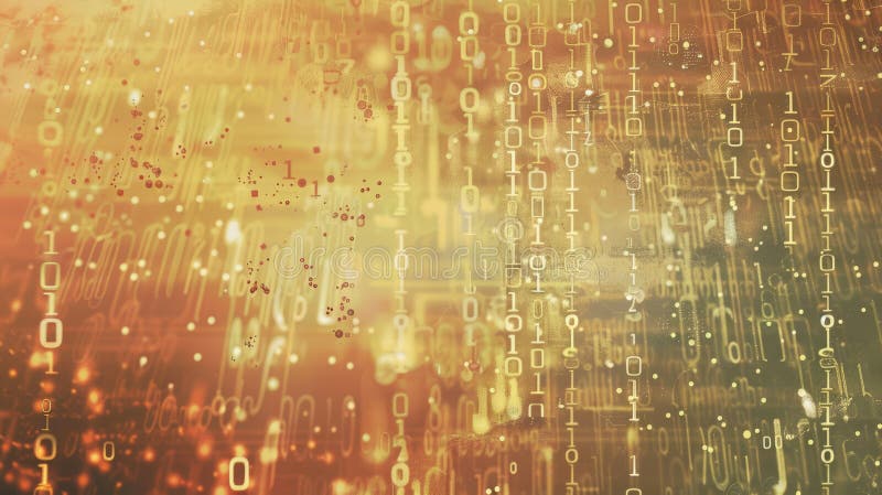 Abstract Art of Binary Code and Digital Waves in Blue and Pink Colors ...