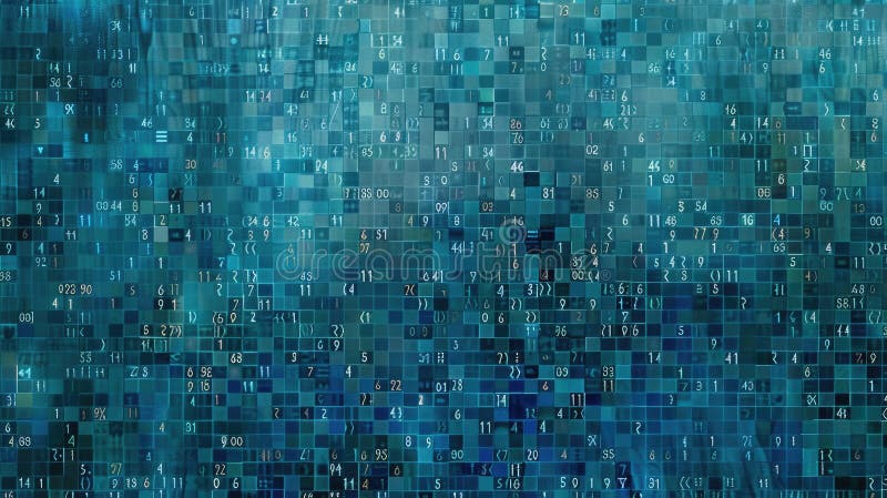 Abstract Art of Binary Code and Digital Waves in Blue and Pink Colors ...