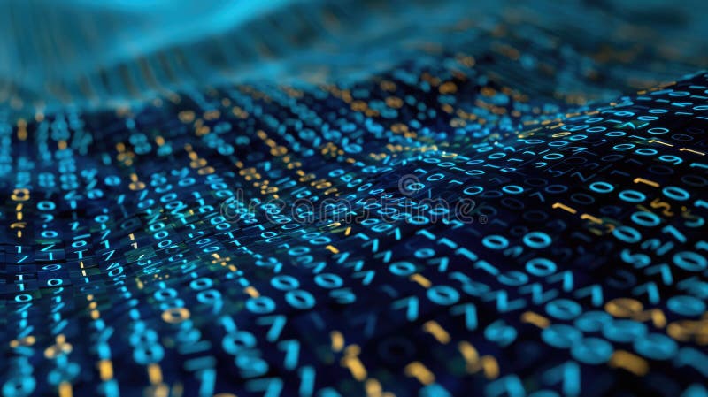 Abstract Art of Binary Code and Digital Waves in Blue and Pink Colors. AIG53F. Stock ...