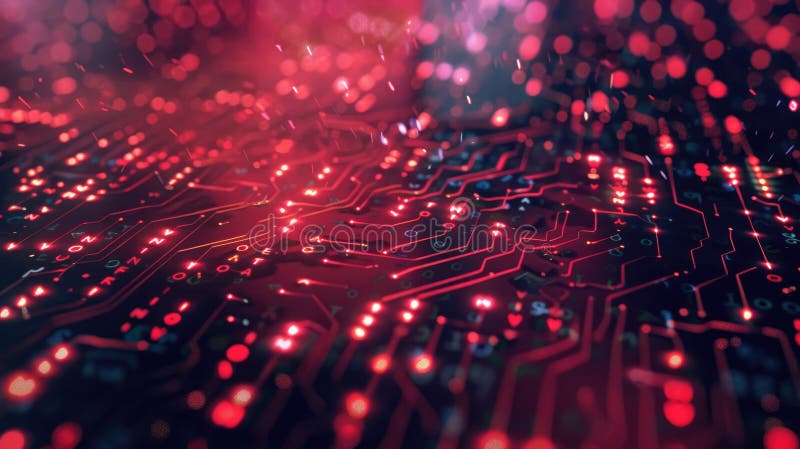 Abstract Art of Binary Code and Digital Waves in Blue and Pink Colors ...