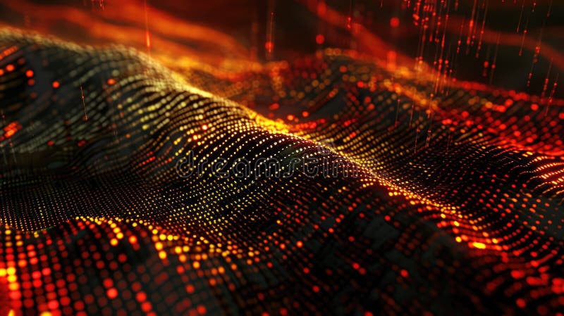 Abstract Art of Binary Code and Digital Waves in Blue and Pink Colors. AIG53F. Stock Image ...