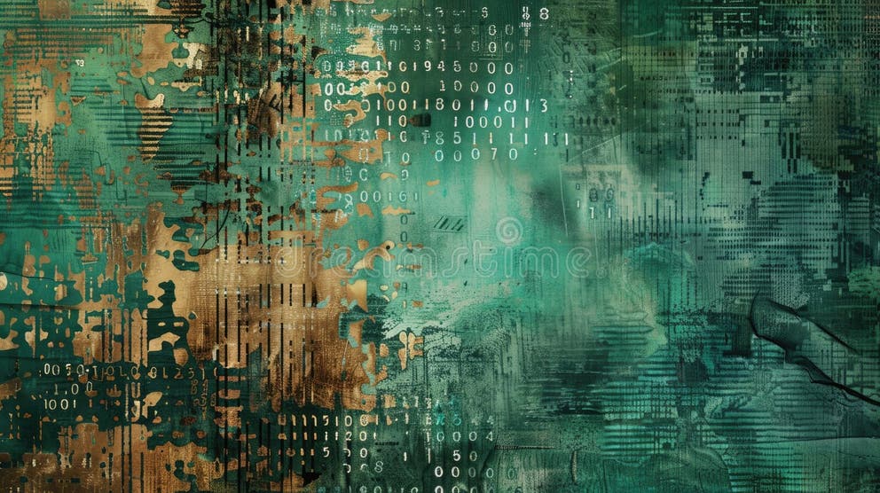 Abstract Art of Binary Code and Digital Waves in Blue and Pink Colors ...