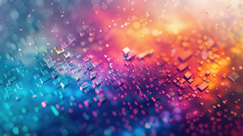 Abstract Art of Binary Code and Digital Waves in Colorful Vibrant ...