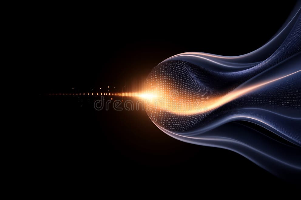 Abstract Art of Binary Code Stream. Global Programming and Technology ...